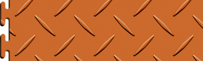 Orange Diamond Plate Tile Sample – Perfection Floor Tile